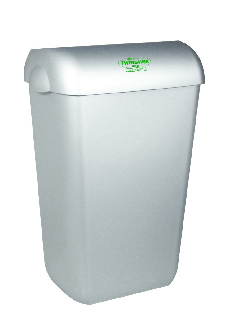 Wall Bin With Lid 43L Silver - TS-0439